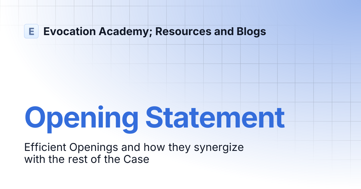 Opening Statement | Evocation Academy; Resources and Blogs